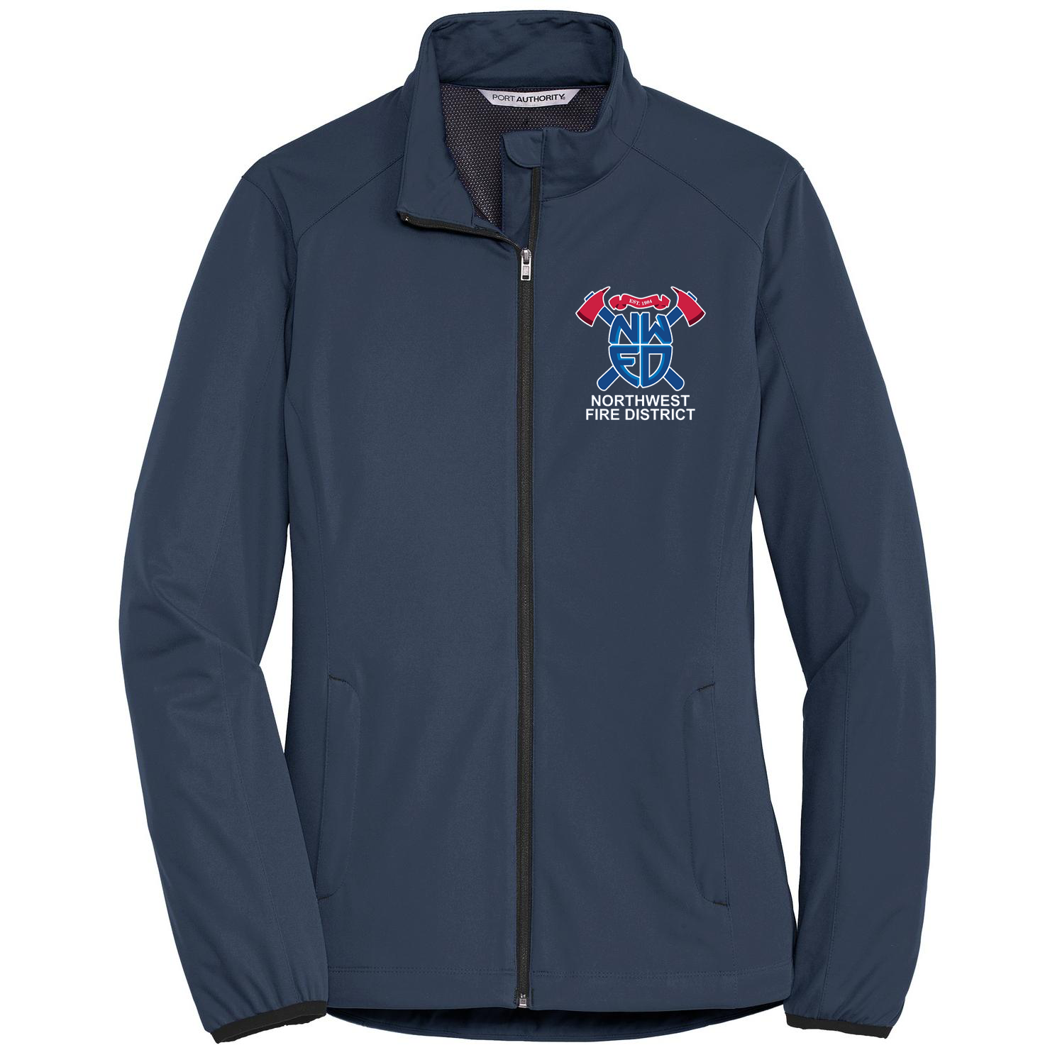 Port and Co. Ladies Full Zip Soft Shell Jacket L717 Dress Blue Navy – NWFD Uniform Portal